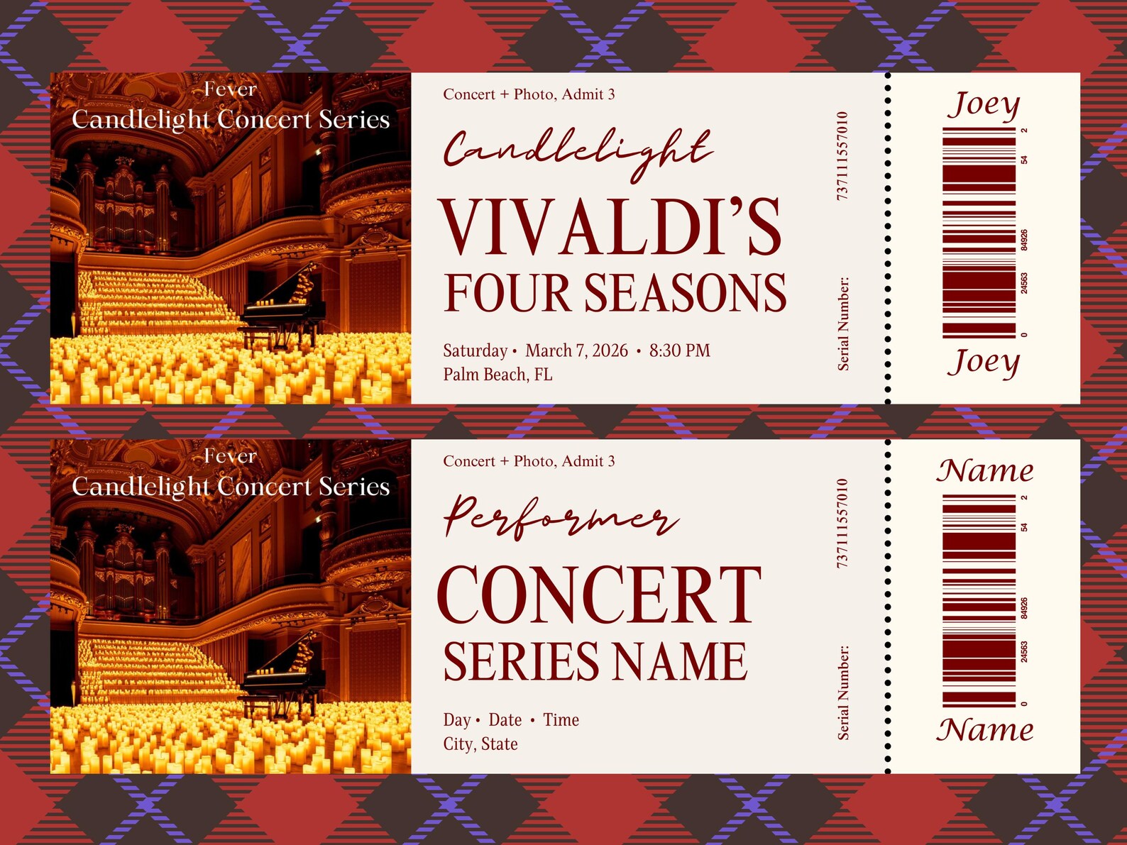 Customizable Concert Ticket Template – Elegant Music Event Keepsake ...