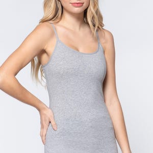 4 PACK Women's Cotton Cami Yoga Adjustable Spaghetti Strap Cami Tank ...