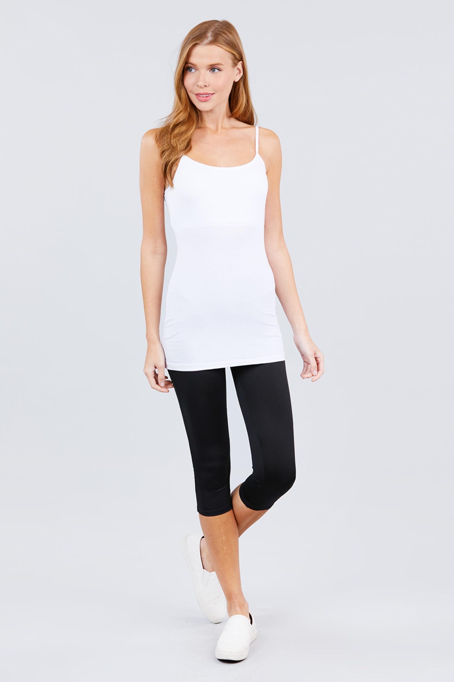 4 PACK Women's Cotton Cami Yoga Adjustable Spaghetti Strap Cami Tank ...