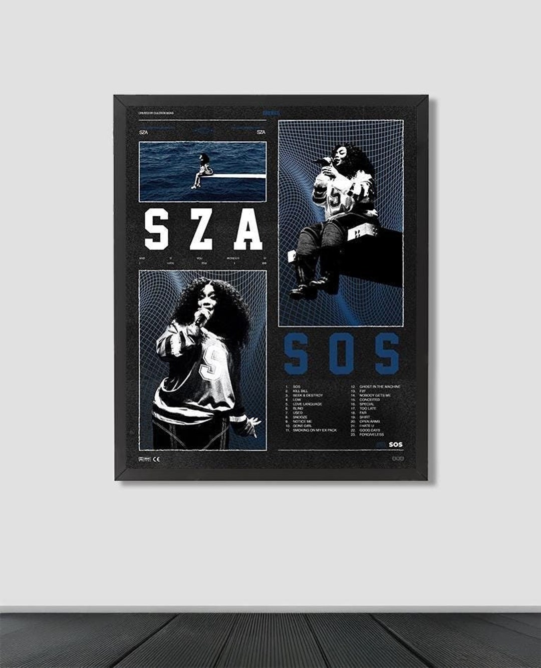 SOS Album Poster, SZA Wall Art, SZA Print, Digital Prints, Downloadable ...