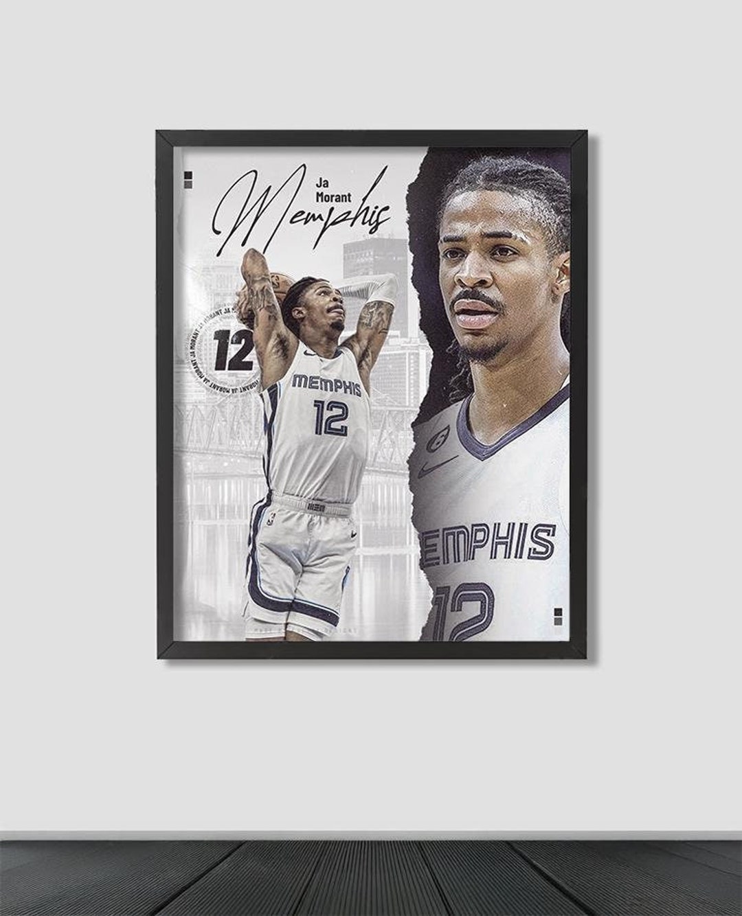 Ja Morant Poster, Grizzlies Wall Art, Memphis Grizzlies Poster, NBA ...