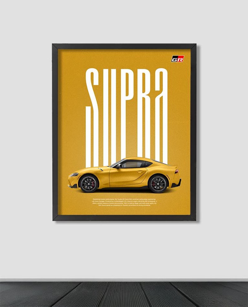 Toyota Supra Poster, JDM Wall Art, Supra MK5 Poster, Sports Car Art ...