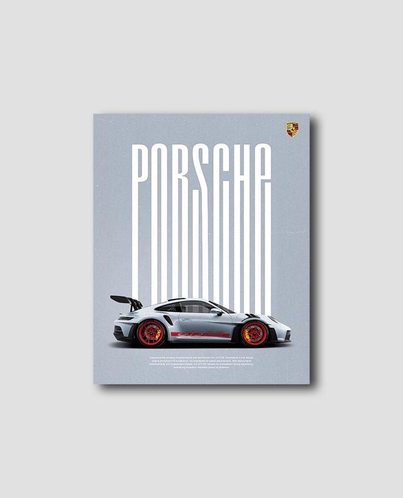 Porsche 911 GT3 RS Poster, Supercar Wall Art, GT3 RS Poster, Porsche ...