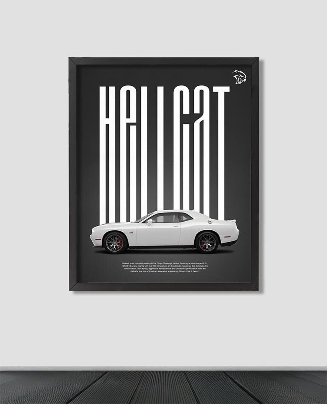 Challenger Hellcat Poster, Muscle Car Wall Art, Hellcat Poster, Dodge ...