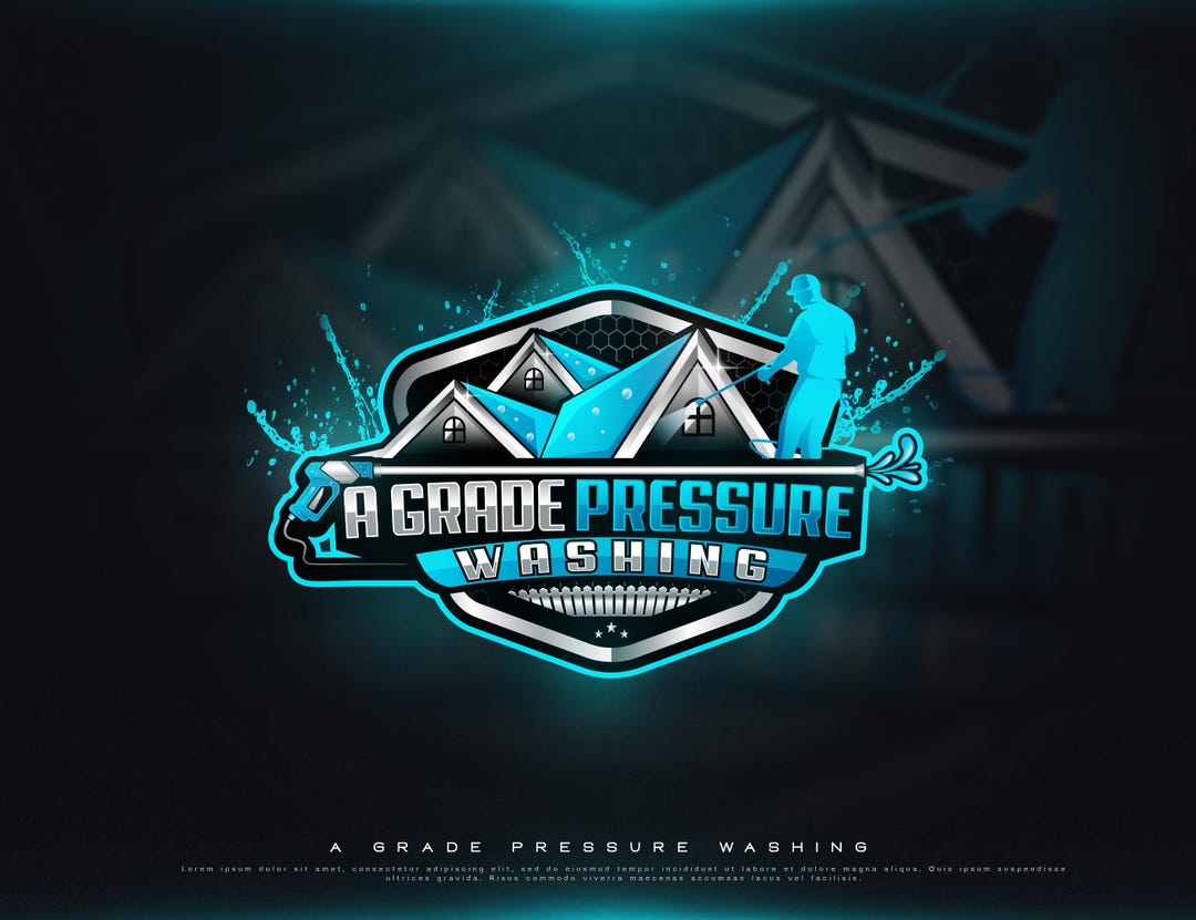 Custom Pressure Washing Logo Design: Modern Cleaning Business Branding ...