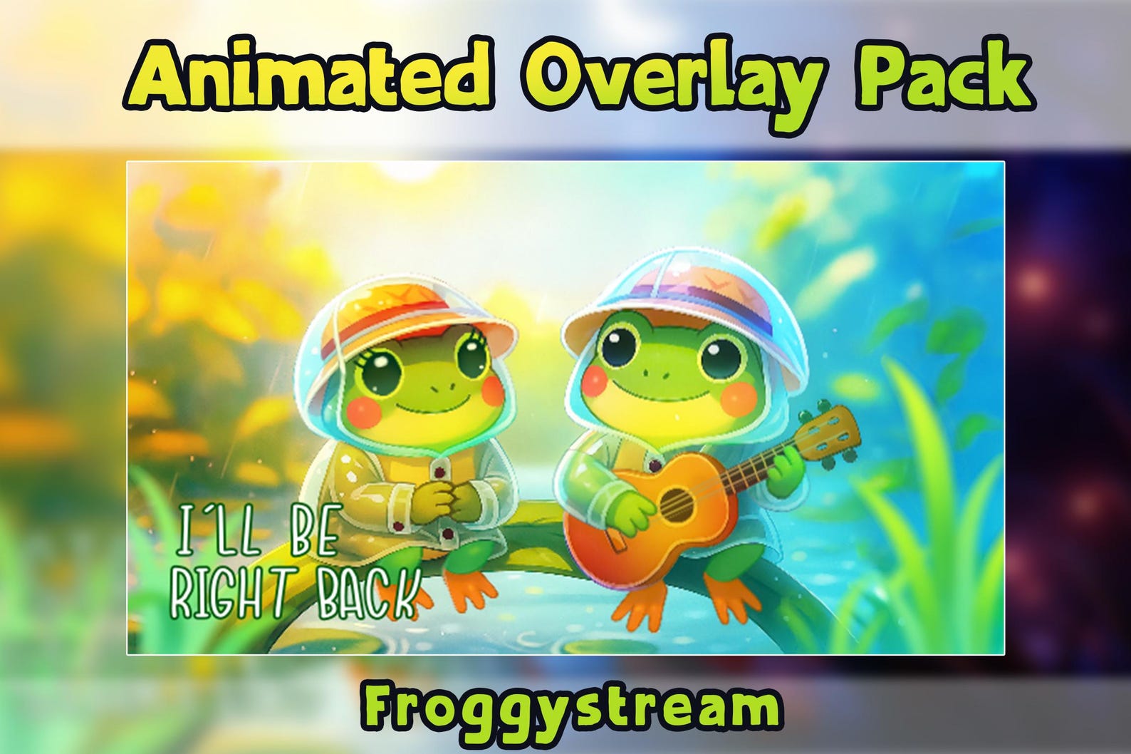 Frog Stream Overlay Pack | Animated Rainy Screens + Offline | Cozy ...