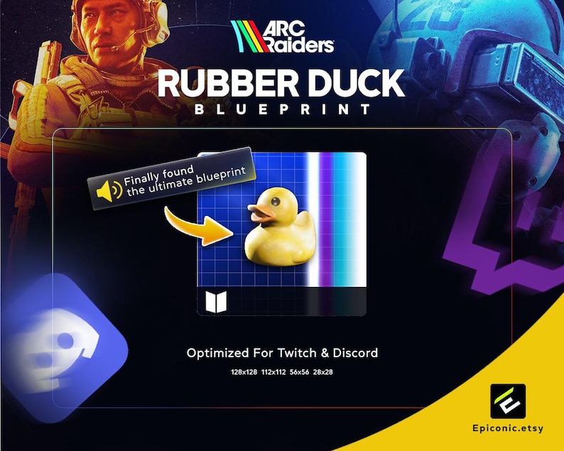 Arc Raiders Rubber Duck Bluprint, emote animée, Twitch, Discord ...