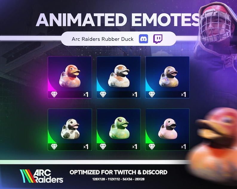Arc Raiders Rubber Duck Animated Emote, Twitch, Discord, Youtube, Kick ...
