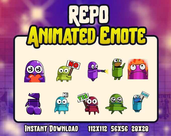 R.E.P.O Animated Emotes Pack | 10 Animated Emotes With 4 Color ...