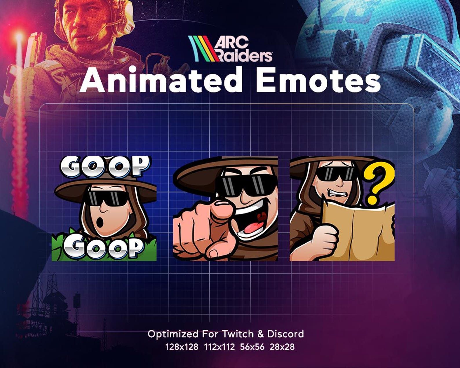 Animated ARC Raiders Emotes (goop, Laugh, Map) Twitch, Discord, Youtube ...