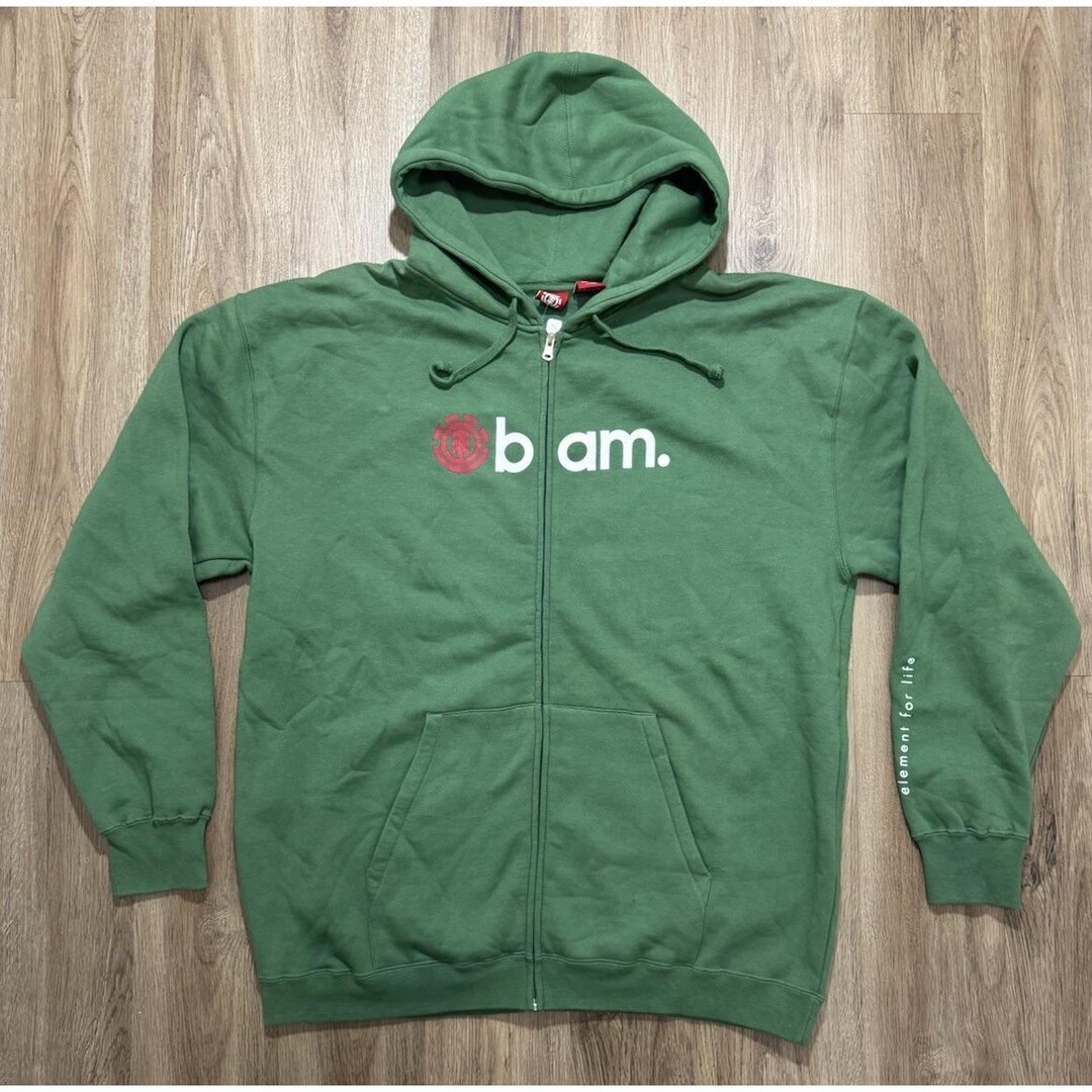 Y2K Element BAM Skateboarding Green Full Zip Hoodie Size XL - Etsy