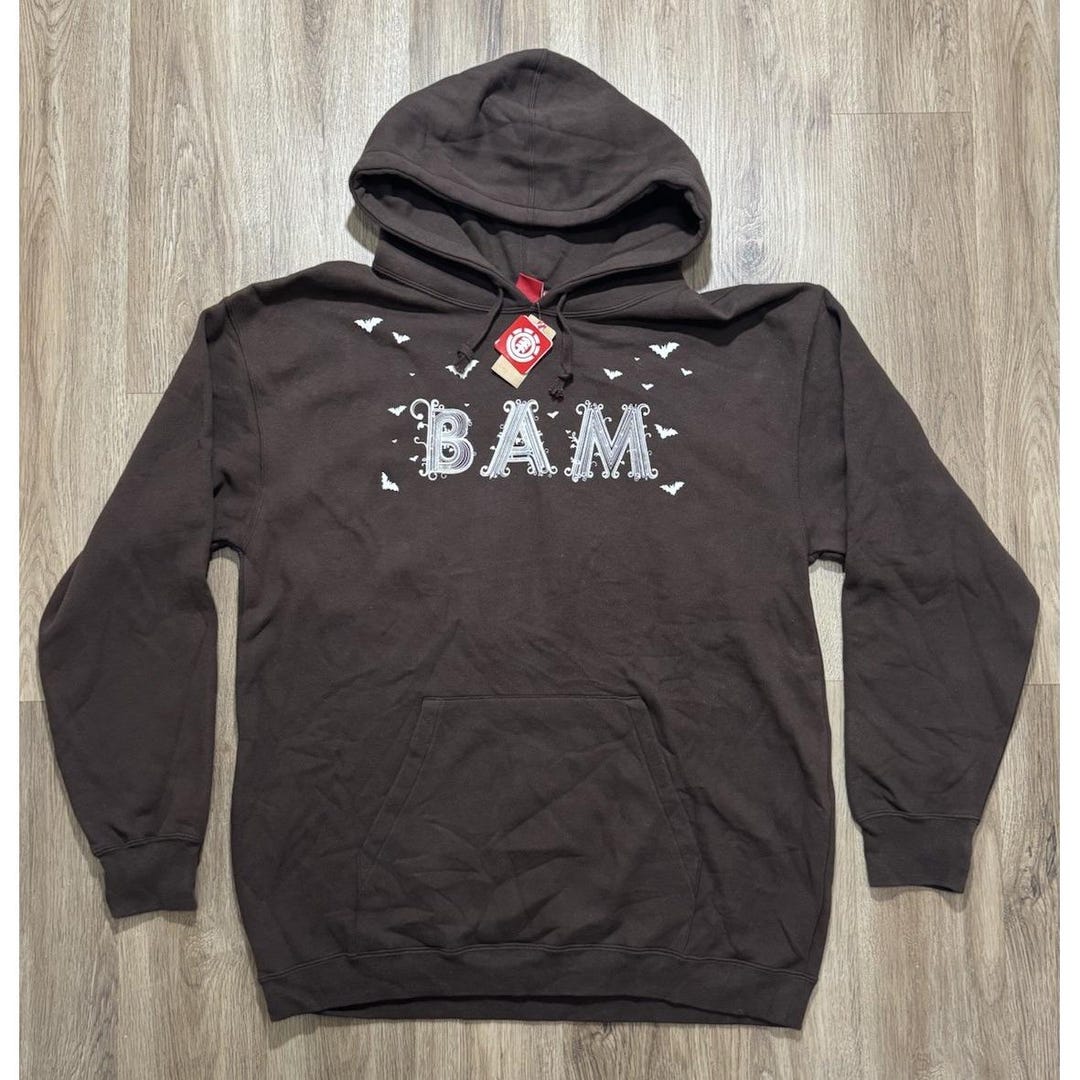 Y2K Element BAM Bats Logo Skateboarding Brown Hoodie Size L - Etsy