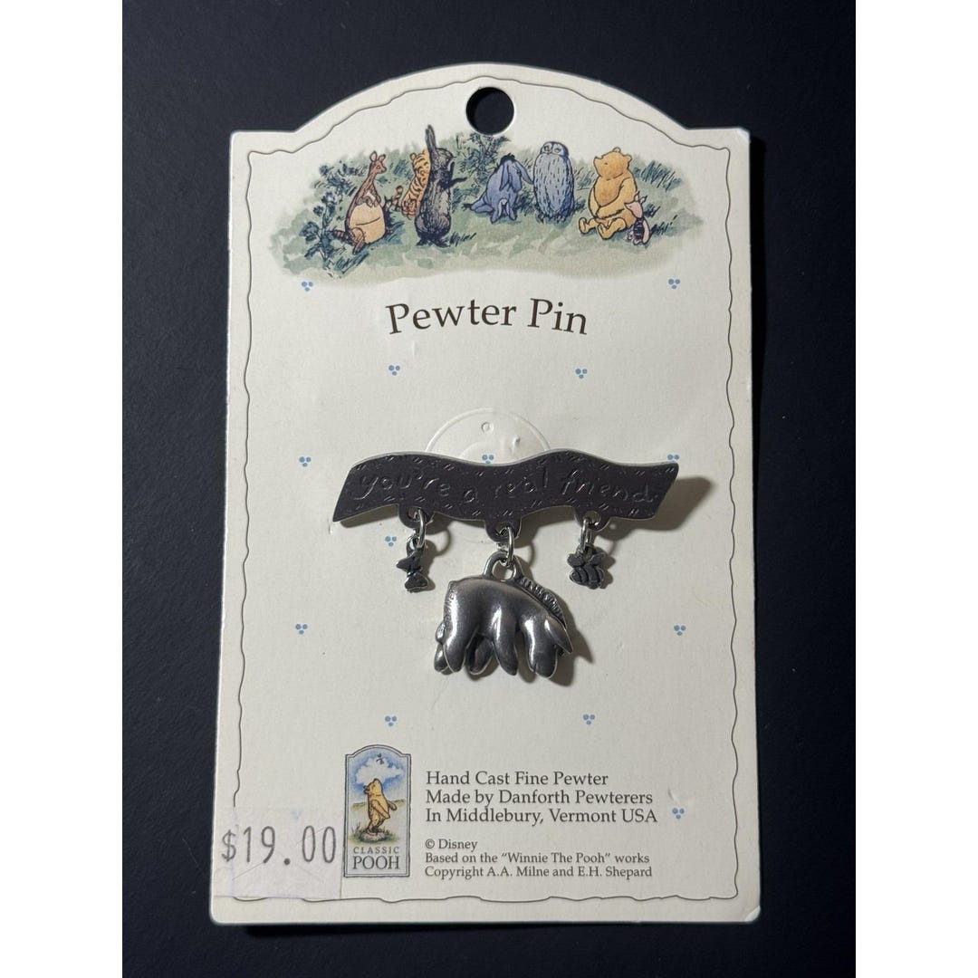 Danforth Pewterer Classic Pooh Pewter Eyore Pin - Etsy