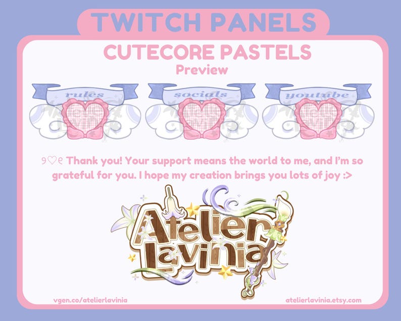 Cute Pastel Twitch Panels 47x | Cutecore Pastels Headers | Aesthetic ...