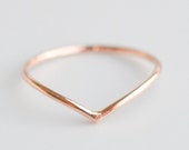 Rose Gold Chevron Stacking Rings for Women 14k Goldfill Thin - Etsy