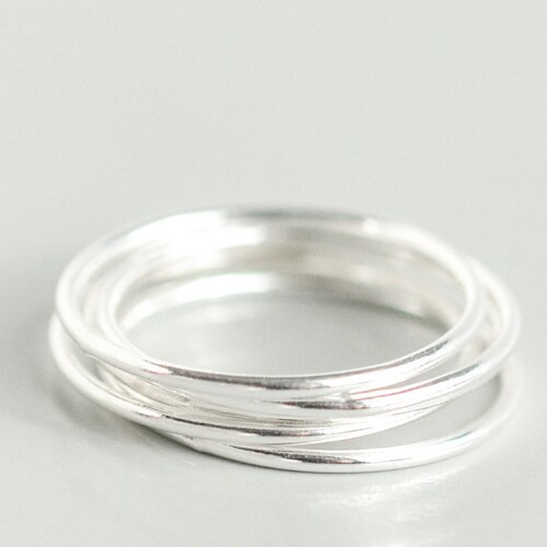 Sterling Silver Twisted Stacking Rings for Women Ultra Thin - Etsy