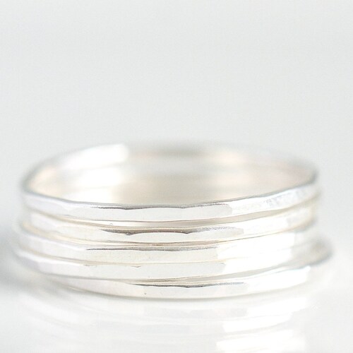Sterling Silver Twisted Stacking Rings for Women Ultra Thin - Etsy