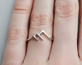 Sterling Silver Mountain Ring Mountain Range Ring Nature - Etsy