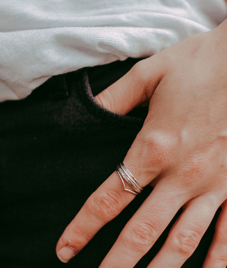 Sterling Silver Stacking Rings for Women Ultra Thin Band - Etsy