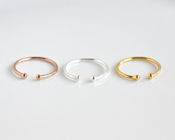 Minimalist Adjustable Rings for Women Sterling Silver or Gold | Etsy