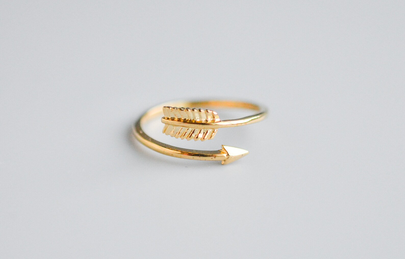 Gold Arrow Ring for Women - Adjustable Stacking Ring - 14k Goldfill ...