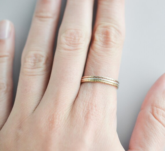 Sterling Silver Stacking Ring Set for Women Rose Gold Filled - Etsy