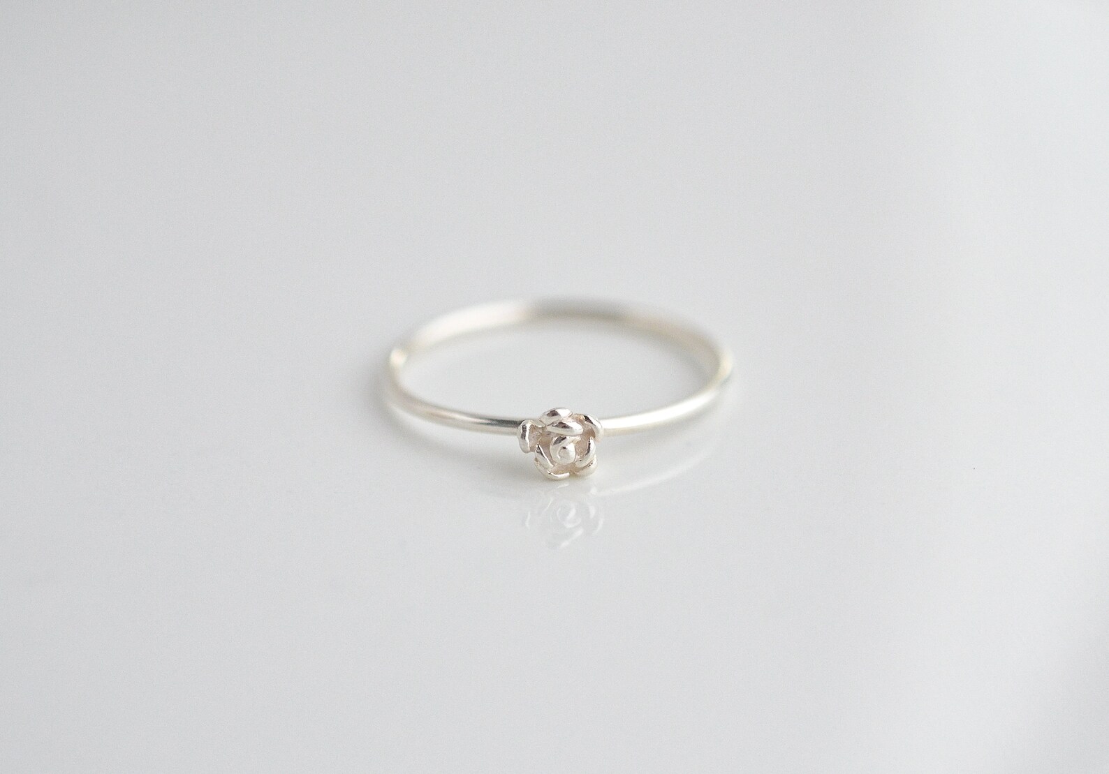 Rose Ring Sterling Silver, Simple Dainty Flower Ring for Women ...