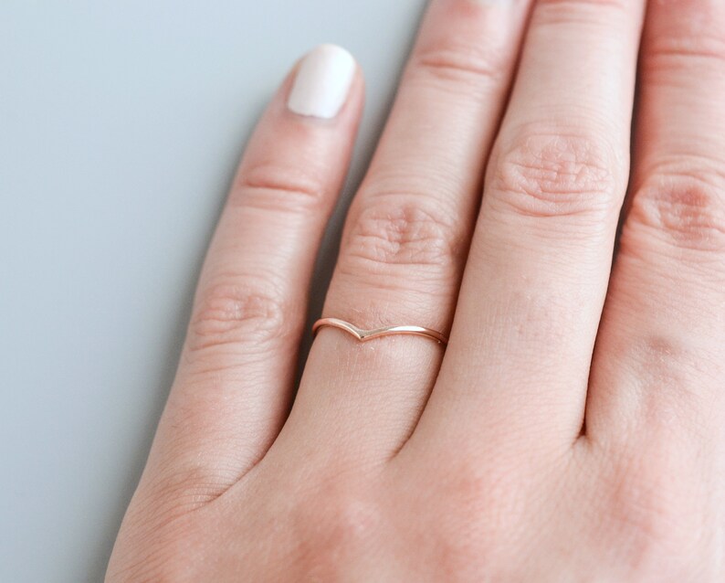 Gold Chevron Stacking Rings for Women 14k Goldfill Ultra - Etsy