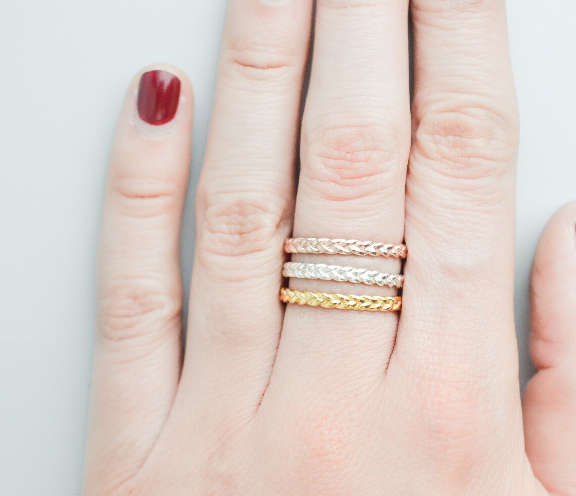 Sterling Silver Braided Ring for Women Simple Dainty Ring | Etsy