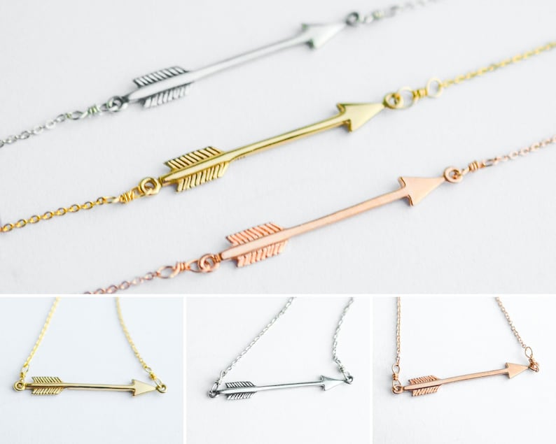 Sterling Silver Arrow Necklace Simple Minimalist Jewelry for - Etsy