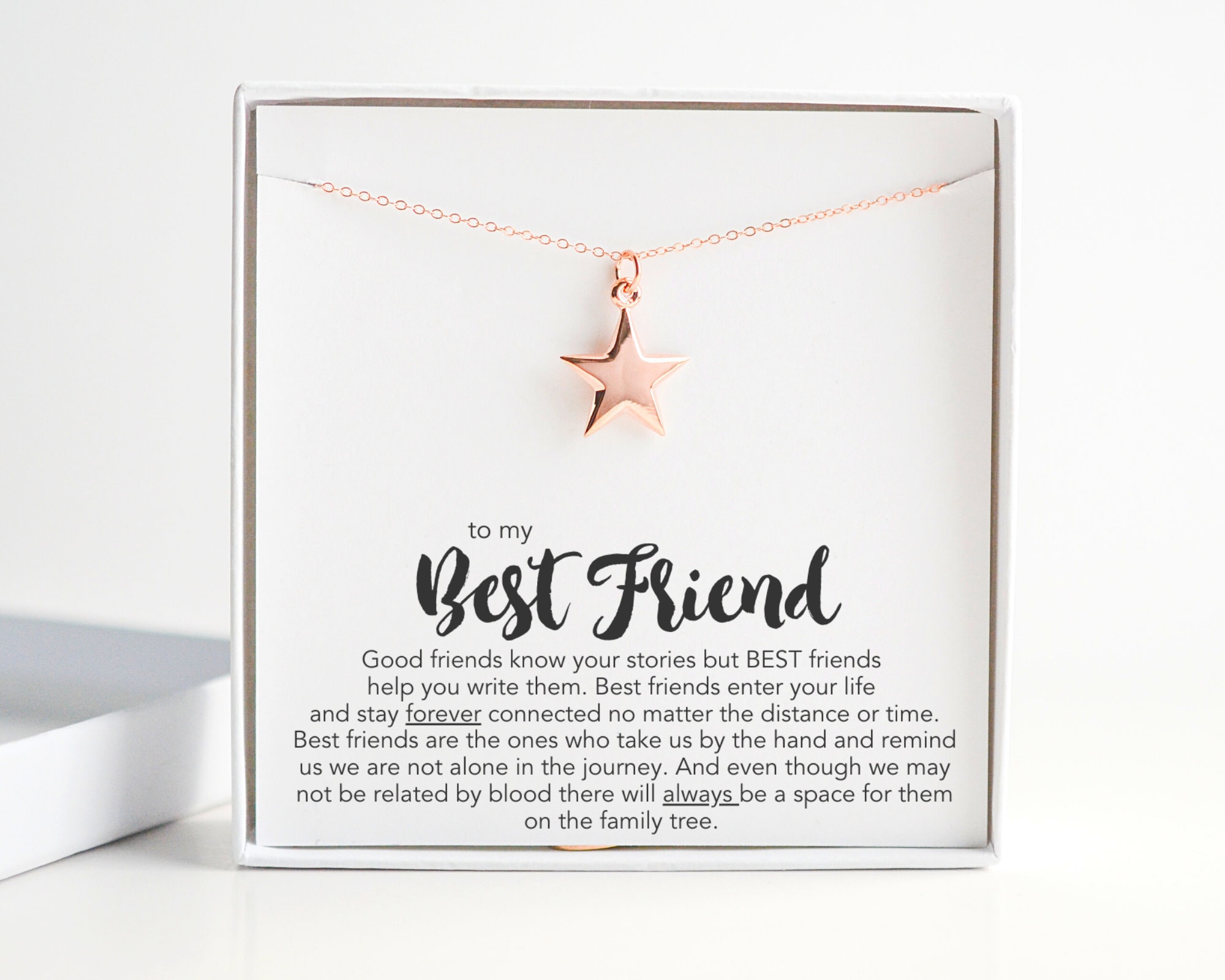 Rose Gold Filled Best Friend Necklace, Best Friend Birthday Gift, Long ...