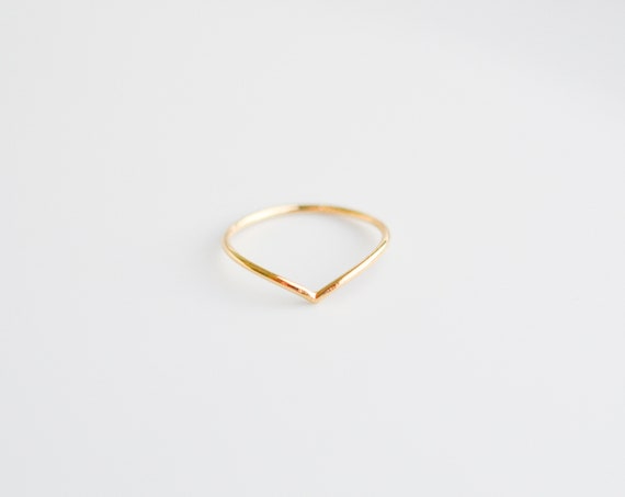 Gold Chevron Stacking Rings for Women 14k Goldfill Ultra - Etsy