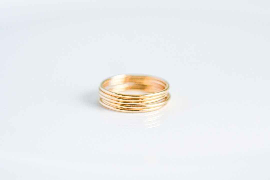 14k Gold Filled Stacking Ring Set for Women - Minimalist Goldfilled ...