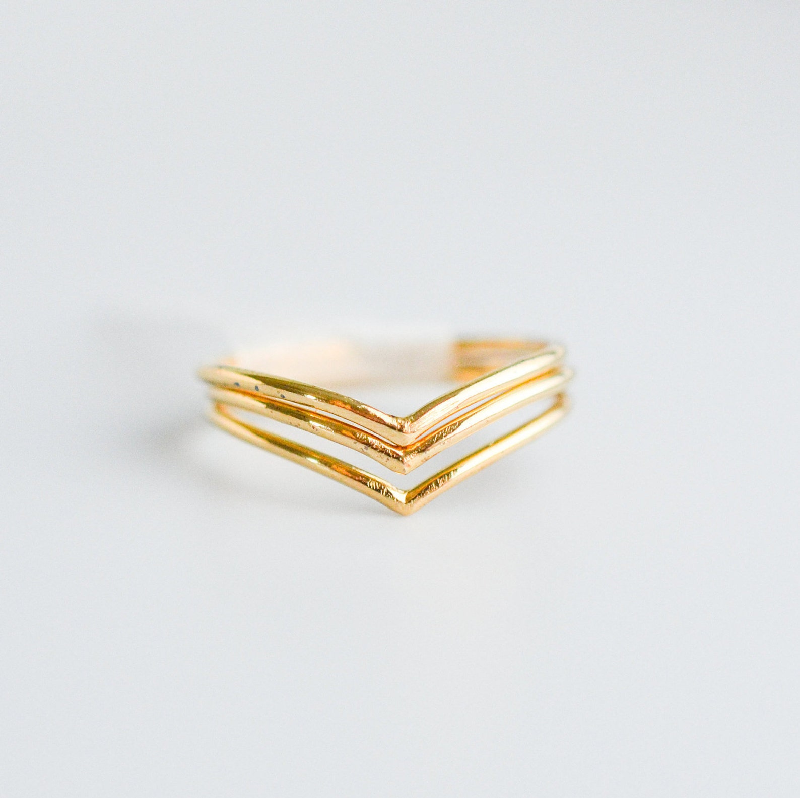 Gold Chevron Stacking Rings for Women 14k Goldfill Ultra - Etsy