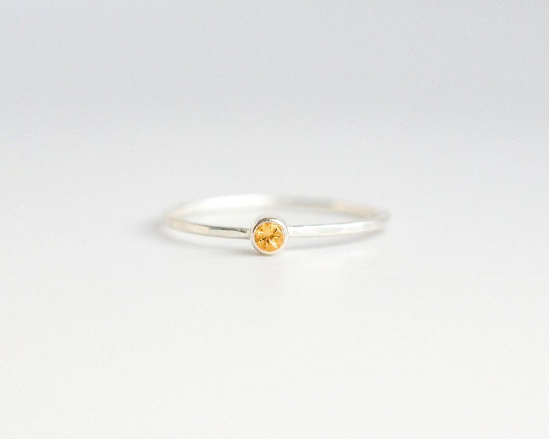 Sterling Silver Citrine Ring, November Birthstone Ring, Family ...