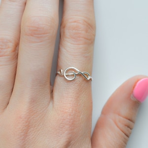 Sterling Silver Treble Clef Ring, Music Ring, Musician Jewelry, Gift ...
