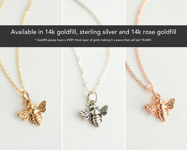 Sterling Silver Bumble Bee Necklace, Personalized Birthstone Necklace ...
