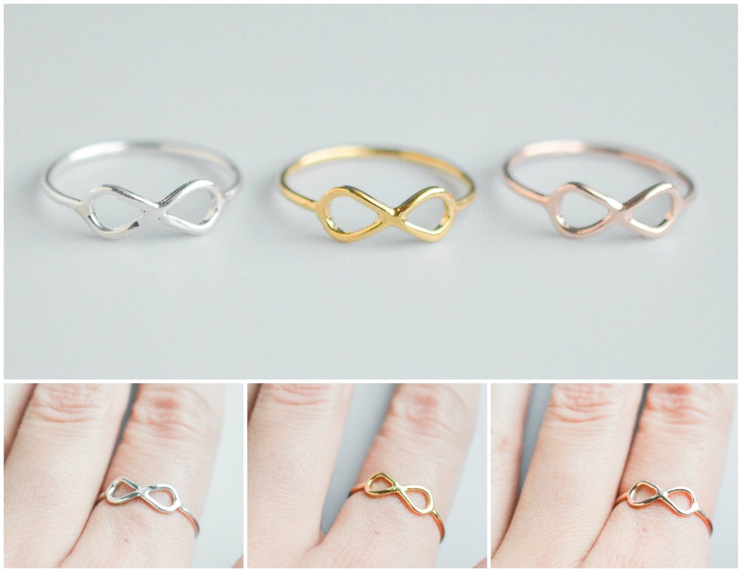 Rose Gold Infinity Ring, Infinity Love Promise Ring, Sterling Silver ...