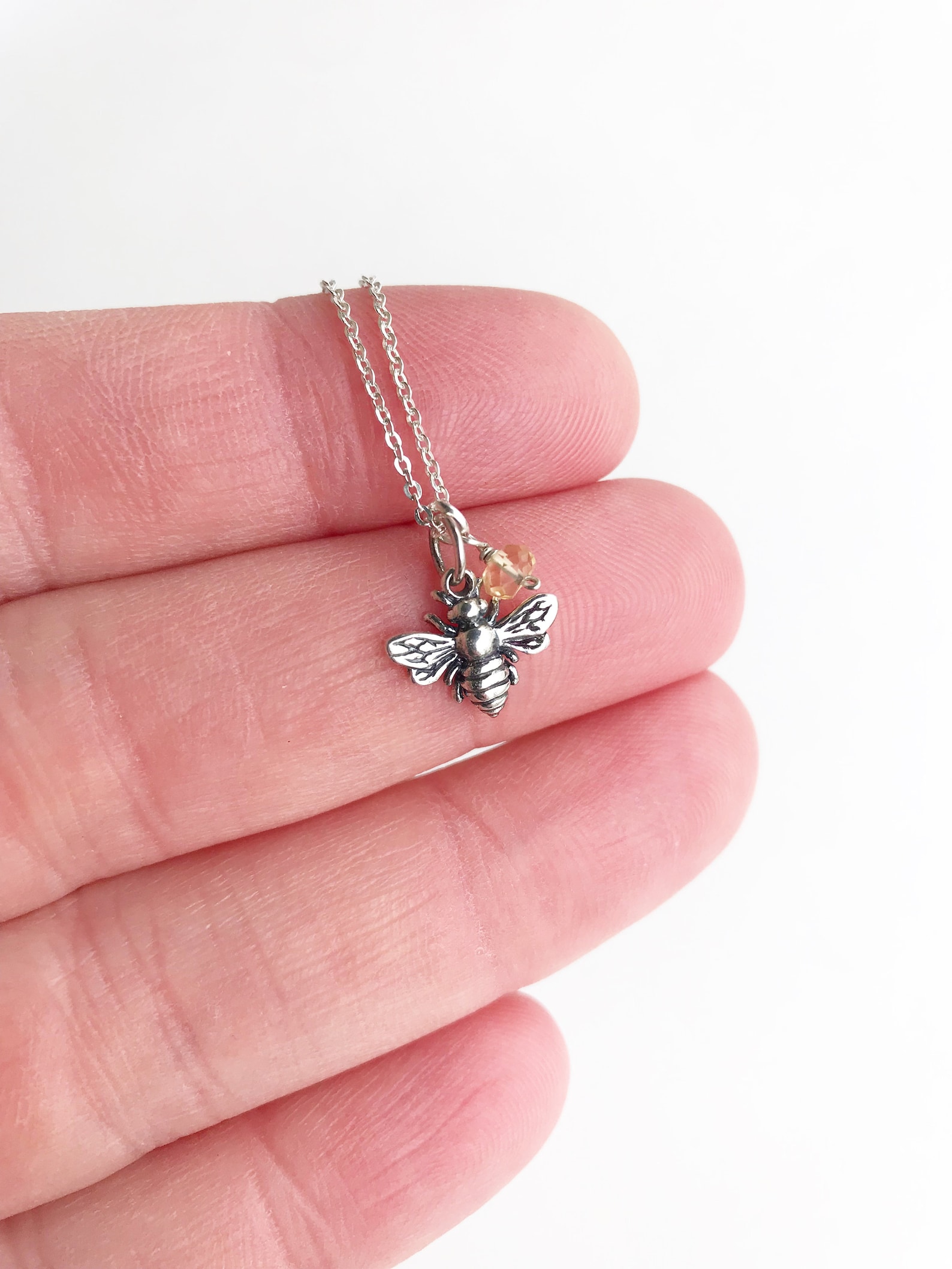 Rose Gold Filled or Sterling Silver Bee Necklace for Her Tiny | Etsy