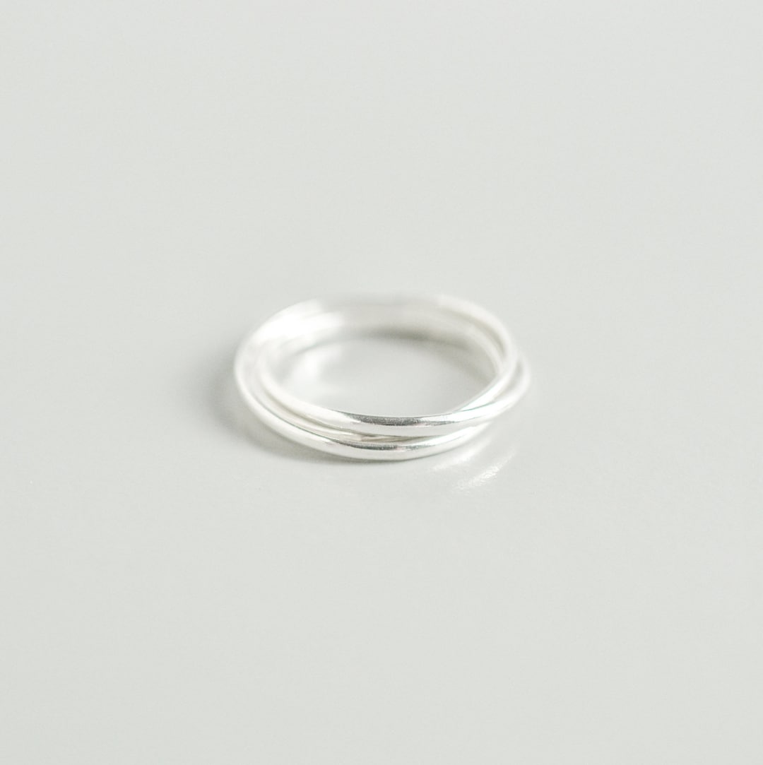 Womens Anxiety Fidget Ring Sterling Silver Rolling Ring, Interlocking ...