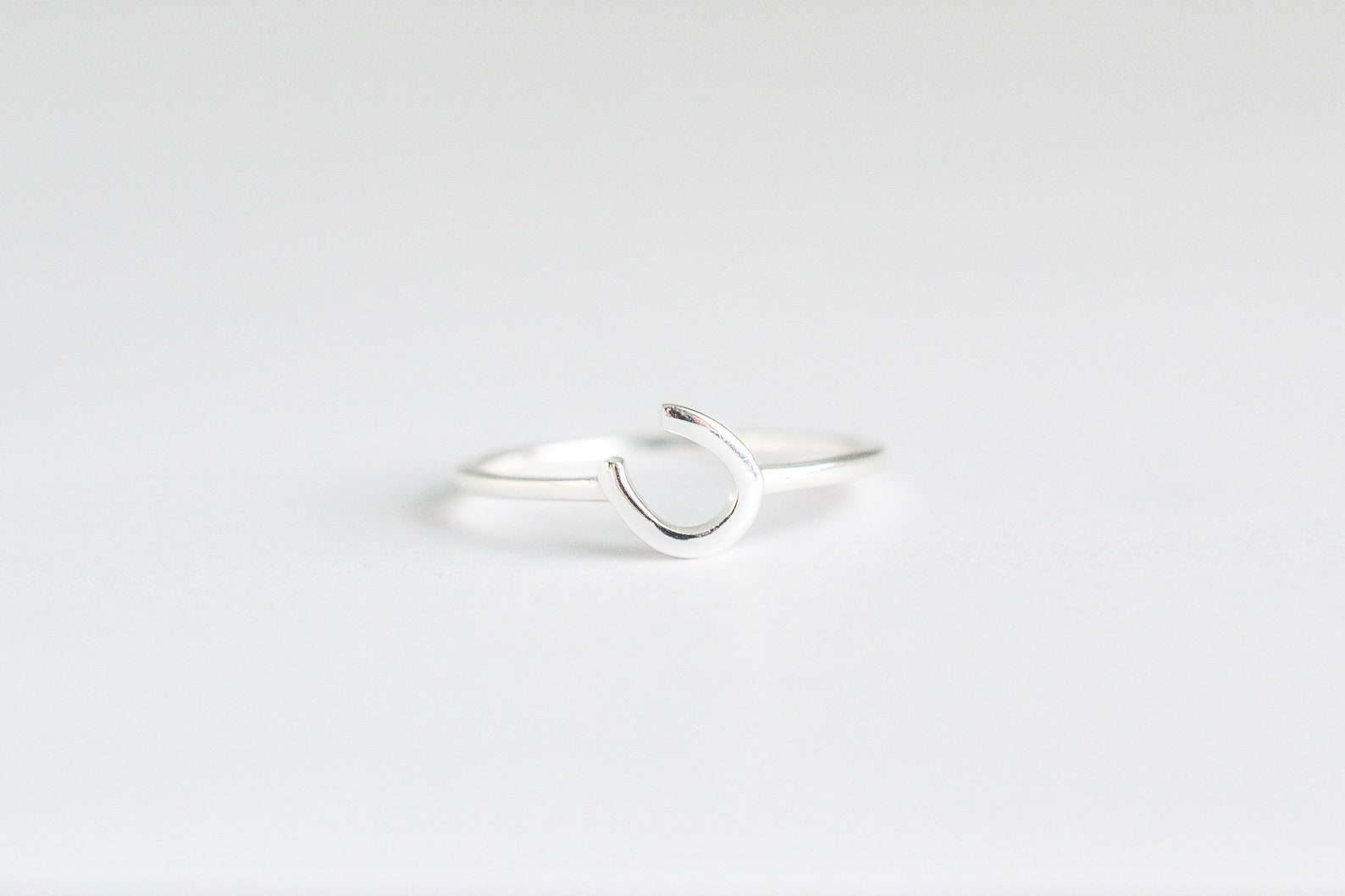 Sterling Silver Good Luck Ring Simple Horseshoe Ring Lucky | Etsy