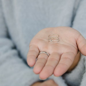 Sterling Silver Stacking Ring Set for Women - Textured Minimalist ...