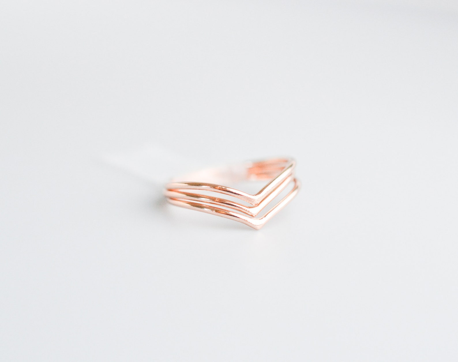 Sterling Silver Chevron Stacking Rings for Women Gold/rose | Etsy