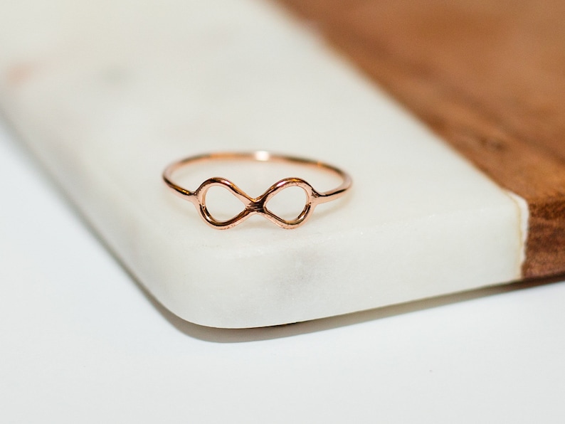 Rose Gold Infinity Ring, Infinity Love Promise Ring, Sterling Silver ...