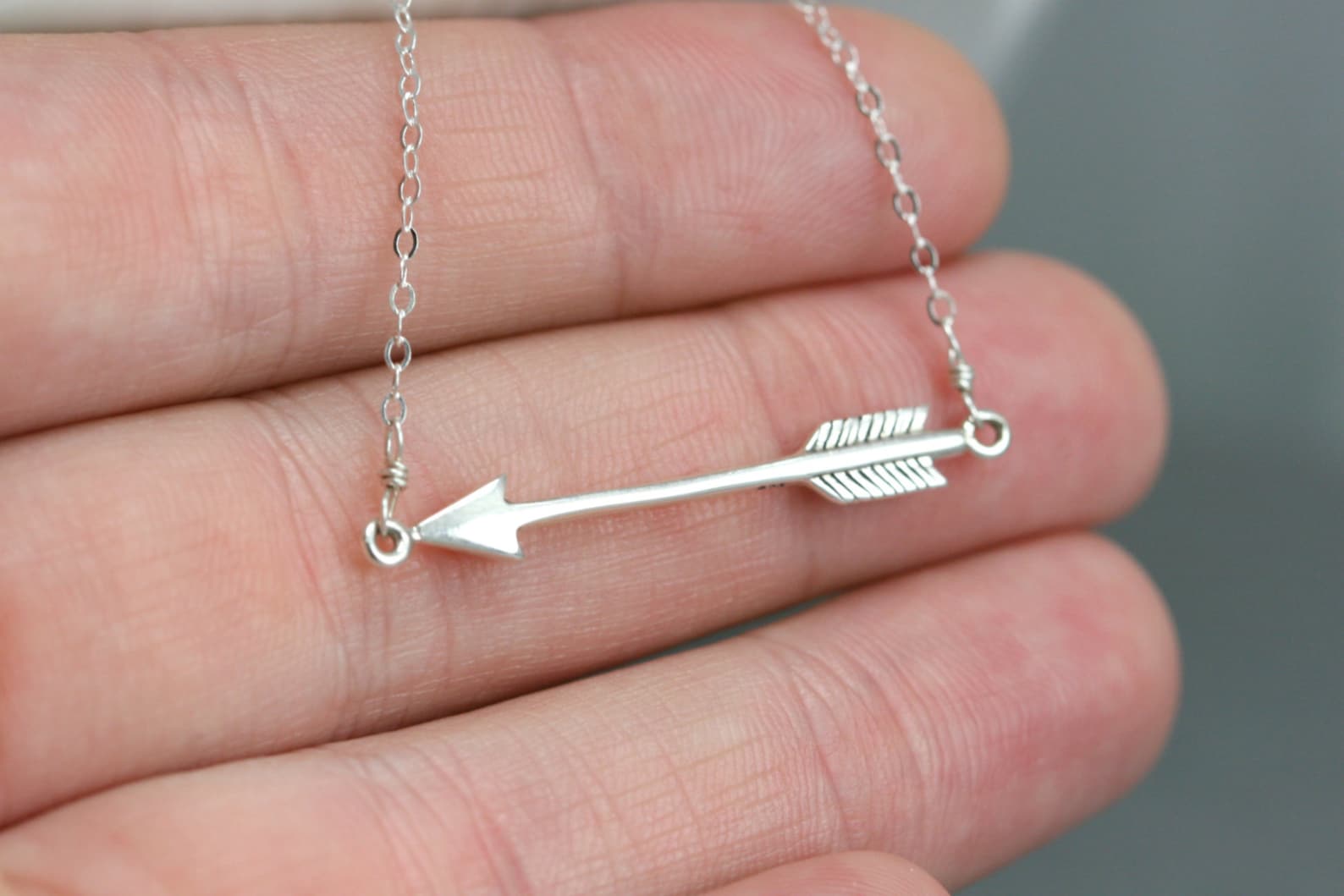 Sterling Silver Arrow Necklace Simple Minimalist Jewelry for - Etsy