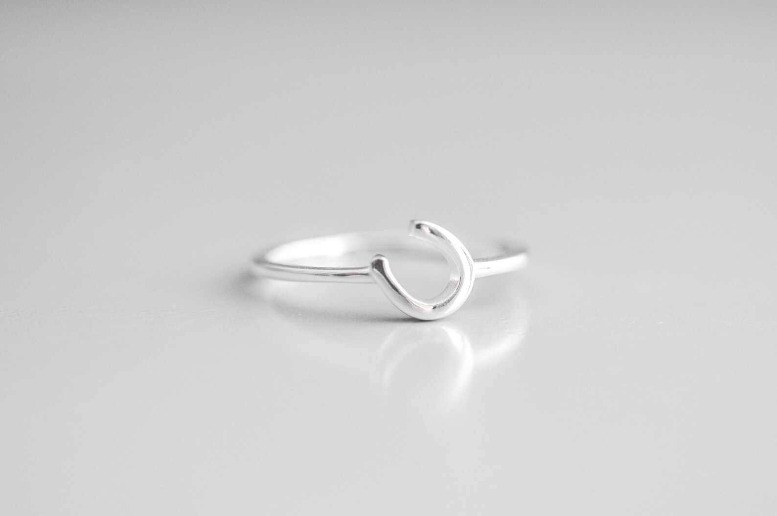 Sterling Silver Good Luck Ring Simple Horseshoe Ring Lucky | Etsy
