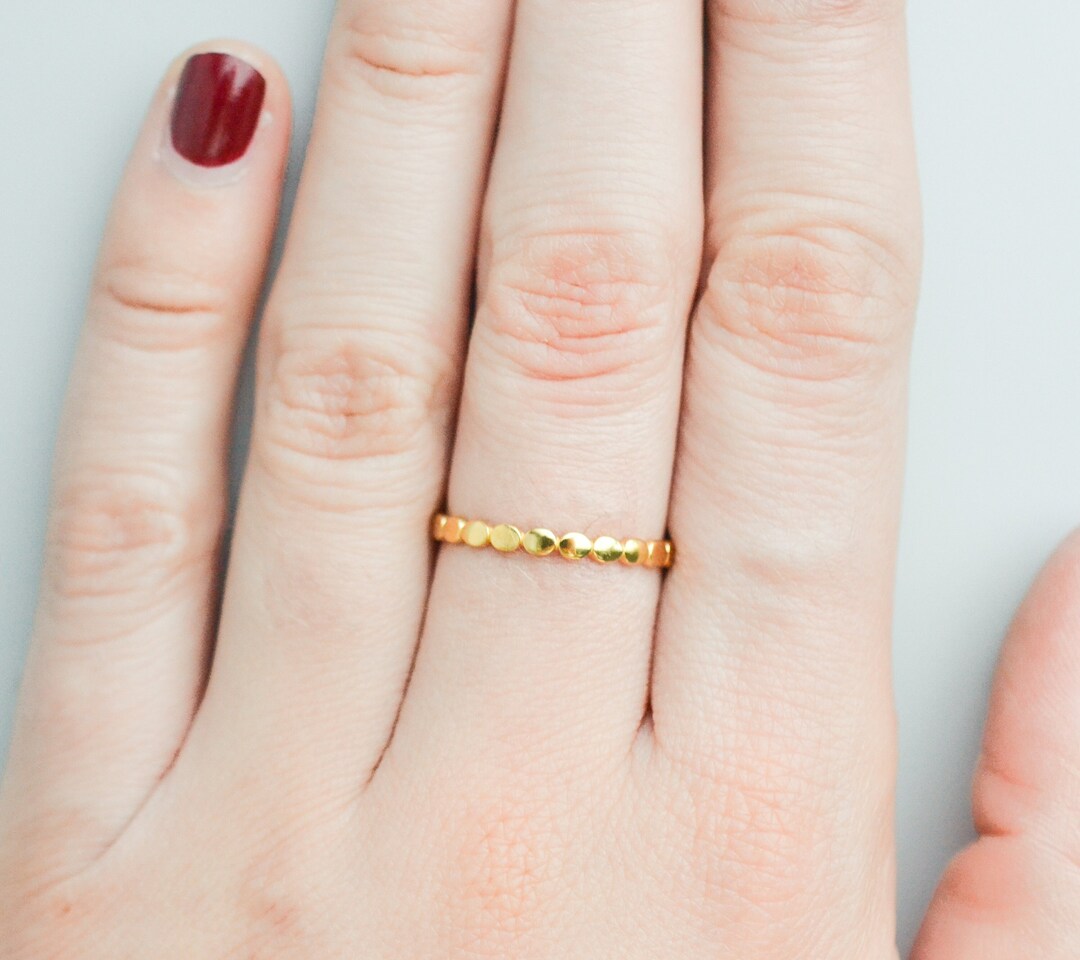 Gold Filled Dot Ring, Dotted Thumb Ring, Ball Bead Stacking Ring for ...