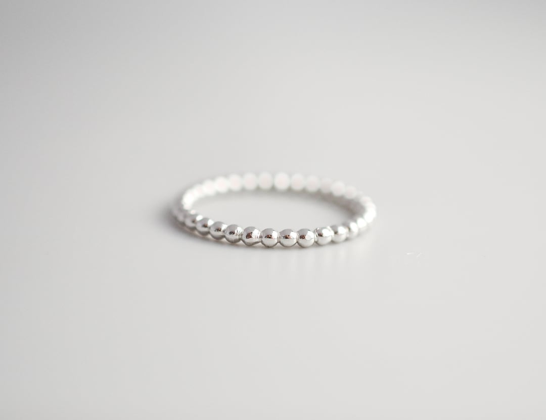 Sterling Silver Ball Bead Ring, Silver Bubble Ring, Beaded Rings for ...