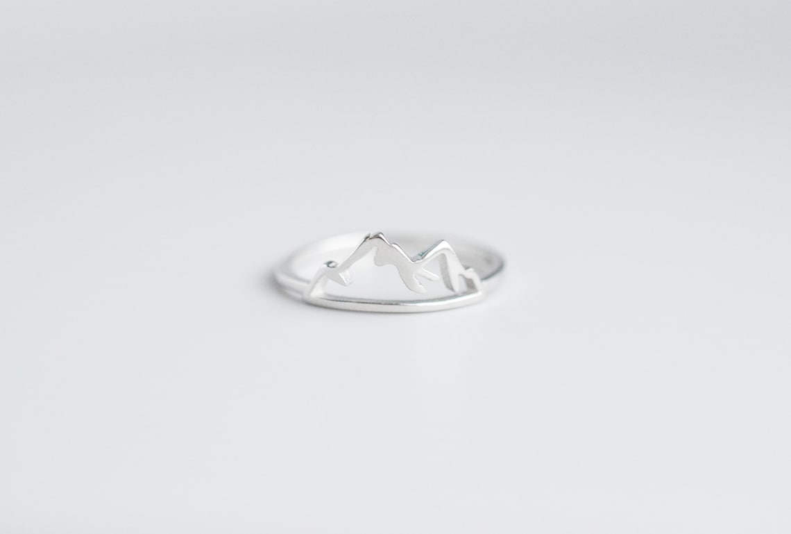 Sterling Silver Mountain Ring Mountain Range Ring Nature - Etsy