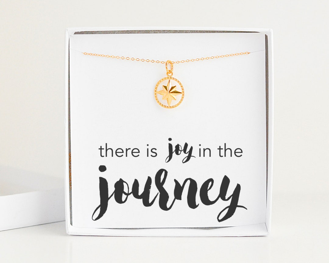 Gold Filled Compass Necklace for Women, Inspirational Jewelry ...
